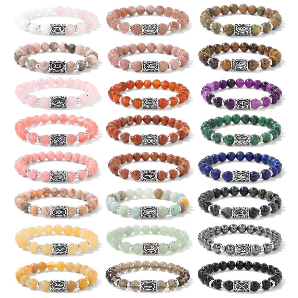 Hu Wen Symbol Norwegian Stone Bead Bracelets – Waneon